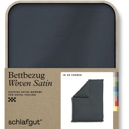 Bettbezug Schlafgut "Woven Satin", grau (grau deep), L:200cm, Mako-Satin, Obermaterial: 100% Baumwolle, Bettbez&uuml;ge, besonders dicht gewebt, Mix & Match: passender Kissenbezug erh&auml;ltlich