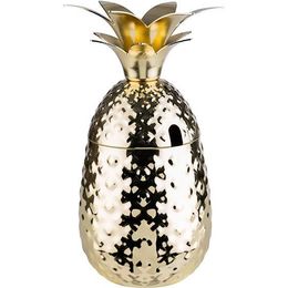 Becher APS "Pineapple", gold (goldfarben), H:19cm &Oslash;:9cm, Edelstahl, Trinkgef&auml;&szlig;e, Becher, 0,5 Liter