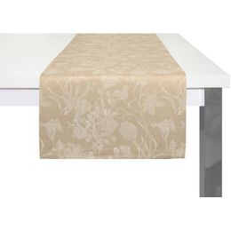 Tischl&auml;ufer Adam "Flower Cuv&eacute;e Light" Gr. 1, beige, B:50cm L:150cm, Bio-Baumwolle, Tischdecken