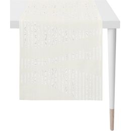 Tischl&auml;ufer Apelt "Vinka, LOFT STYLE, Jacquard", gold (goldfarben, wei&szlig;), B:46cm L:140cm, Polyester, Viskose, Tischdecken
