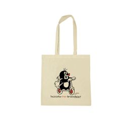 Henkeltasche logoshirt "Baumwolltasche Der kleine Maulwurf", Damen, Gr. B/H/T: 1cm x 42cm x 38cm, beige (ecru), Baumwolle, bedruckt, Taschen, mit coolem Motiv