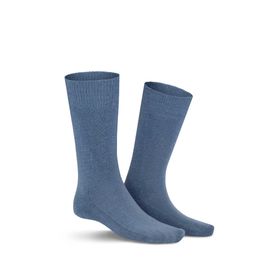 Socken Kunert "Socke Homesocks", Damen, Gr. 39-42, blau (jeans meliert 8030), Obermaterial: 36% Viskose CV. 30% Polyamid PA. 23% Wolle WO. 5% Kaschmir WS. 5% Wolle WO., Socken Socken