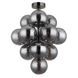 Globo LIGHTING Deckenleuchte "CONOR", grau (rauchfarben), 13, &Oslash; 39,5cm, 1 Stk., Leuchten, Deckenlampe, Glas, Wohnzimmer, Essbereich, Deckenleuchte