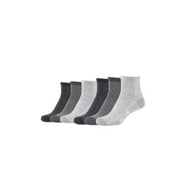 Kurzsocken Mustang "Kurzsocken 6er Pack", Damen, Gr. 35-38, grau (fog mix), 73% Baumwolle, 23% Polyester, 2% Polyamid, 2% Elasthan, Socken