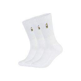 Socken FLIP SOX "Flip Sox Tennissocke mit Motiv 3er Pack", Damen, Gr. 35-38, matcha, 66% Baumwolle, 28% Polyester, 5% Elastodien, 1% Elasthan, bestickt, Socken Socken, 3er Pack Baumwolle aus kontrolliertem Anbau, Feine Motiv-Stickerei