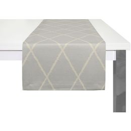 Tischl&auml;ufer Adam "Casket Valdelana Light" Gr. 1, grau (hellgrau), B:50cm L:150cm, Bio-Baumwolle, Tischdecken