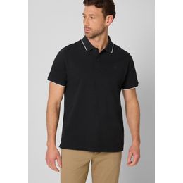 Poloshirt Street One MEN, Damen, Gr. L (42), schwarz, Web, 100% Baumwolle, unifarben, normal normal, hoch geschlossener Ausschnitt, abgesteppt, Shirts, aus reiner Baumwolle