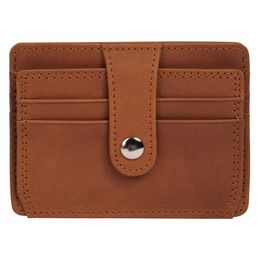Pike Brieftasche PIK&Eacute;, Damen, braun (cognac), Leder, leicht gl&auml;nzend, unifarben, Kleinlederwaren Brieftasche, echt Leder