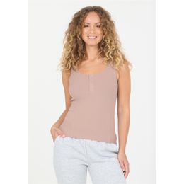 Tr&auml;gertop NOU "Marjory", Damen, Gr. 36, beige, 48% Baumwolle, 48% Modal, 4% Elasthan, unifarben, normal, ohne Ausschnitt, Tops Tr&auml;gertop, atmungsaktiv