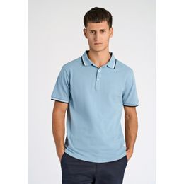 Poloshirt LINDBERGH "Poloshirt Relaxed Fit", Herren, Gr. L, blau (lt iron blau), Obermaterial: 100% Baumwolle, unifarben, l&auml;ssig geschnitten, Rundhals, Shirts