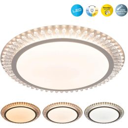 N&auml;ve N&Auml;VE LED Deckenleuchte "Madison", gold, 1, &Oslash; 48cm H: 6,5cm, 1 Stk., Leuchten, dimmbar, CCT-Farbwechsel in 3-Stufen, Fernbedienung, Diamantfacetten, LED Deckenleuchte