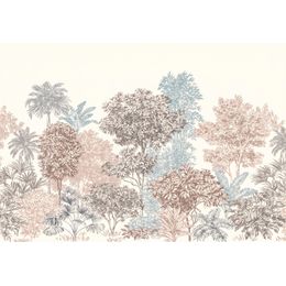 Vliestapete Komar "Digitaldruck Vlies - Painted Trees - Gr&ouml;&szlig;e 400 x 280 cm", bunt, B:400m L:280m, Vlies, Tapeten, Wohnzimmer, Schlafzimmer