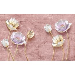 Fototapete papermoon "Muster mit Blumen", bunt, B:2,5m L:1,86m, Vlies, Tapeten