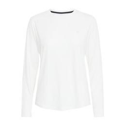 Sweatshirt North Bend "Longsleeve NBTergola", Damen, Gr. 42, wei&szlig;, Obermaterial: 92% Polyester PES. 8% Elasthan EL., Shirts Sweatshirt