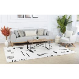 Teppich LIVABLISS "OSNA", beige (schwarz, wei&szlig;), B:200cm H:14mm L:275cm, Kunstfaser, Teppiche, Teppich