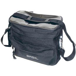 Lenkertasche Basil "Mali", schwarz, Taschen, B/H/T: 23cm x 26cm x 13cm, Kunstfaser, B:23cm H:26cm T:13cm
