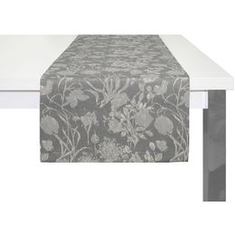 Tischl&auml;ufer Adam "Flower Cuv&eacute;e Light" Gr. 1, grau (dunkelgrau), B:50cm L:150cm, Bio-Baumwolle, Tischdecken