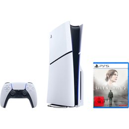 Playstation 5 Konsolen-Set "PS5 Disk Edition (Slim) + Silent Hill 2", schwarz-wei&szlig; (wei&szlig;, schwarz), B:35,8cm H:9,6cm T:21,6cm, Spielekonsolen, Topseller