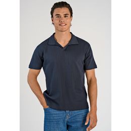 Poloshirt LINDBERGH "Poloshirt Relaxed Fit", Herren, Gr. L, blau (navy), Obermaterial: 100% Baumwolle, unifarben, l&auml;ssig geschnitten, V-Ausschnitt, Shirts