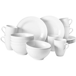 Fr&uuml;hst&uuml;cks-Geschirrset Seltmann Weiden "Geschirr-Set, 18 Teile, Beat", wei&szlig;, 18 Stk., Porzellan, Geschirr-Sets, Tassen, Untertassen, Teller, Made in Germany, 18 Teile, f&uuml;r 6 Personen