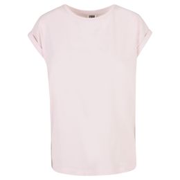 Kurzarmshirt Urban Classics "Urban Classics Damen Ladies Organic Extended Shoulder Tee", Damen, Gr. M, pink, 100% Baumwolle, unifarben, loose fit, Rundhals, Shirts