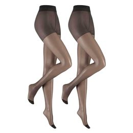 Feinstrumpfhose Hudson "Strumpfhose Lilly Lafina 15 2-Pack", Damen, Gr. 36-40, schwarz (schwarz 0005), Obermaterial: 100% Polyamid PA., Strumpfhosen Feinstrumpfhose