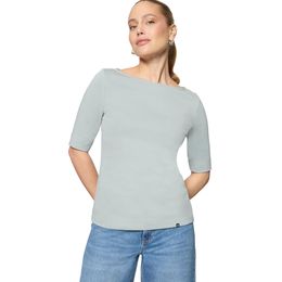 3/4-Arm-Shirt Zero "Damen Shirt mit U-Boot-Ausschnitt", Herren, Gr. 34, silber blau, Jersey, Obermaterial: 95% Baumwolle (organic), 5% Elasthan, clean, Basic, figurbetont normal, U-Boot-Ausschnitt, eng, Shirts 3/4-Arm-Shirt, Plain/ ohne Details