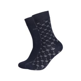JOOP! Socken JOOP "Socken 2er Pack", Damen, Gr. 35-38, blau (navy), 60% Baumwolle, 23% Polyester, 15% Polyamid, 2% Elasthan, kariert, Socken Socken, 2er Pack aus OCS-zertifizierter Baumwolle