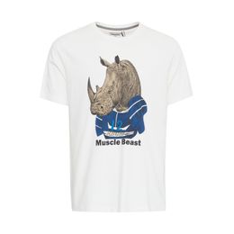 T-Shirt Blend "T-Shirt BHTee", Herren, Gr. L, wei&szlig; (wei&szlig; rhino), Obermaterial: 100% Baumwolle CO., regular fit normal, Shirts T-Shirt