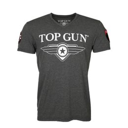T-Shirt Top Gun "TG20191004", Damen, Gr. 52L, grau (anthrazit), Obermaterial: 100% Baumwolle, Shirts T-Shirt