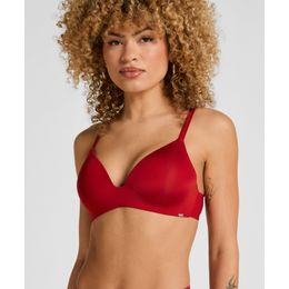Hunkem&ouml;ller B&uuml;gelloser BH HUNKEM&Ouml;LLER "Vorgeformter BH ohne B&uuml;gel Mona", Damen, Gr. 75D, Cup D, rot, 59% Polyamid, 27% Polyester, 14% Elasthan, BHs