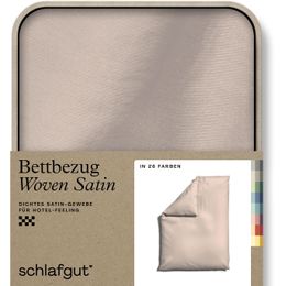 Bettbezug Schlafgut "Woven Satin", rot (rot light), B:155cm L:220cm, Mako-Satin, Obermaterial: 100% Baumwolle, Bettbez&uuml;ge, besonders dicht gewebt, Mix & Match: passender Kissenbezug erh&auml;ltlich
