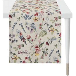 Tischl&auml;ufer Apelt "6729", beige (natur), B:140cm L:48cm, Baumwolle, Polyester, Tischdecken