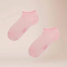 Sneakersocken Kunert "Sneaker Ajour Essential", Herren, Gr. 35-38, wei&szlig; (holiday, rose 1556), Obermaterial: 61% Baumwolle CO. 39% Polyamid PA., Socken Sneakersocken
