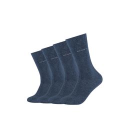 Socken Camano "Socken 4er Pack", Damen, Gr. 35-38, blau (jeans), 80% Baumwolle, 17% Polyamid, 3% Elasthan, uni, Socken Socken