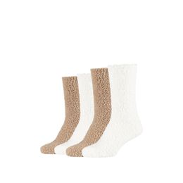 Socken Camano "4er Pack", Damen, Gr. 35-38, grau (taupe), 98% Polyester, 2% Elasthan, uni, Socken Socken