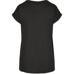 Kurzarmshirt Urban Classics "Urban Classics Damen Ladies Organic Extended Shoulder Tee", Damen, Gr. M, schwarz, 100% Baumwolle, unifarben, loose fit, Rundhals, Shirts