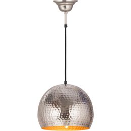 Kayoom H&auml;ngeleuchte "Fabricia", grau (nickelfarben), 1, &Oslash; 27cm H: 21cm, 1 Stk., Leuchten, Metall-H&auml;ngeleuchte im Industrial-Style, handgefertigt in Glockenform, H&auml;ngeleuchte