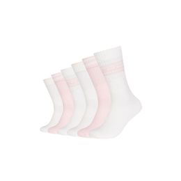 Socken s.Oliver "Tennissocken 6er Pack", Damen, Gr. 35-38, strawberry cream, 47% Baumwolle, 20% Baumwolle, 29% Polyester, 3% Elasthan, 1% Polyamid, gestreift, Socken Socken, 6er Pack, mit RCS-zertifizierter recycelter Baumwolle