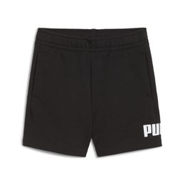 Sporthose Puma "ESS No. 1 Logo Shorts Jungen", M&auml;dchen, Gr. 116, Normalgr&ouml;&szlig;en, schwarz, Obermaterial: 68% Baumwolle, 32% Polyester. Tasche &ndash; Oben: 100% Baumwolle, unifarben, regular fit, Hosen Sporthose