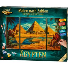 Malen nach Zahlen Schipper "Meisterklasse Triptychon - &Auml;gypten", bunt, Malvorlagen, KinderB:40cm H:50cm, Made in Germany, B:40cm H:50cm