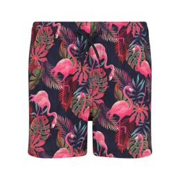 Badeshorts ZIGZAG "Soda", Kinder, Gr. 116, EURO-Gr&ouml;&szlig;en, schwarz (pink, schwarz), Elasthan, Polyamid, mehrfarbig, Badehosen Badeshorts, im stylischen Print-Design
