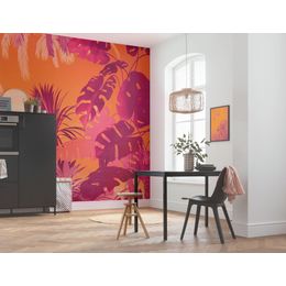 Fototapete Komar "Komar Vlies Fototapete - Funky Jungle - Gr&ouml;&szlig;e 250 x 250 cm", lila (modern), L:2,5m, Vlies, Tapeten