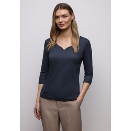 3/4-Arm-Shirt Street One, Damen, Gr. 44, shadowed navy, Web, Obermaterial: 50% Baumwolle, 50% Modal; Futter: 100% Baumwolle, unifarben, normal normal, Rundhals, abgesteppt, Shirts 3/4-Arm-Shirt, Jersey