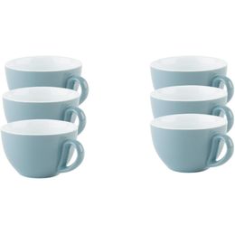 Cappuccinotasse APS "6er Set Cappuccino Tassen -SNUG-", blau, H:6,5cm &Oslash;:10,5cm, Porzellan, Trinkgef&auml;&szlig;e, Cappuccinotasse, f&uuml;r Hei&szlig;getr&auml;nke aller Art geeignet