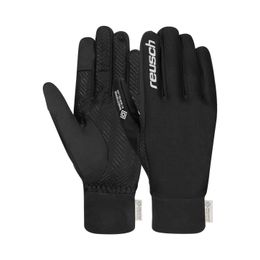 Skihandschuhe Reusch "Karayel WINDSTOPPER TOUCH-TEC Junior", M&auml;dchen, Gr. 5, silber (schwarz, silberfarben), 50% Polyamid, 40% Polyester, 10% Elasthan, mehrfarbig, Handschuhe, mit winddichter und atmungsaktiver Funktion