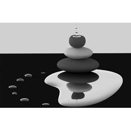 Fototapete papermoon "Photo-Art ANTONYUS BUNJAMIN (ABE), BALANCE STEINE", bunt, B:2,5m L:1,86m, Vlies, Tapeten
