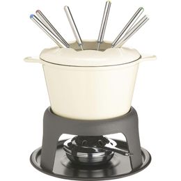 Fondue MASTER CLASS "MasterClass", beige (cremefarbig), B:21cm H:13cm, Fondues, emailliertes Gusseisen, in Geschenkverpackung