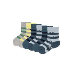 Socken Camano "Socken 6er Pack", M&auml;dchen, Gr. 15/18, blau (light blau), 69% Baumwolle 30% Polyamid 1% Elasthan, gestreift, Socken Socken