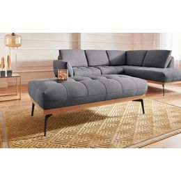 Hocker exxpo - SOFA FASHION "Palic, moderner Polsterhocker mit tollen Verarbeitungsdetails", grau, B:139cm H:47cm T:71cm, Hocker, Polsterhocker